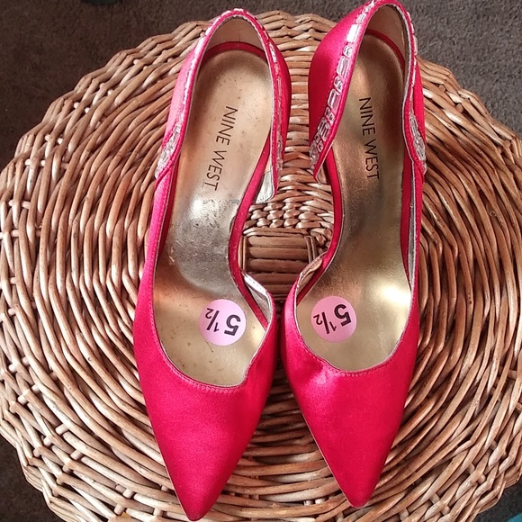 Nine West | Shoes | Nine West Red Dress Heel Shoes Size 55 | Poshmark